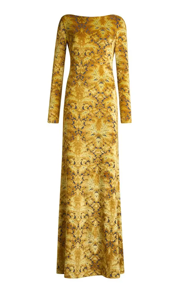Etro Printed Jersey Maxi Dress - Yellow