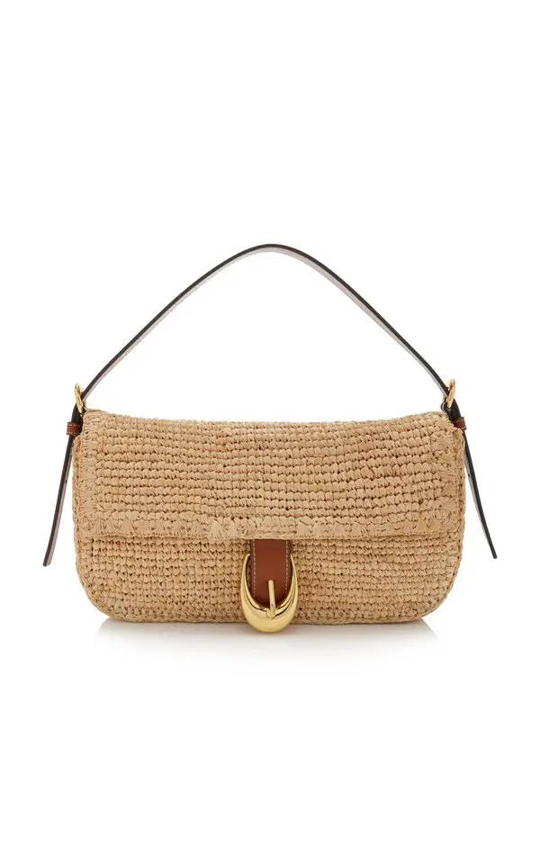 Staud Harlow Raffia Shoulder Bag