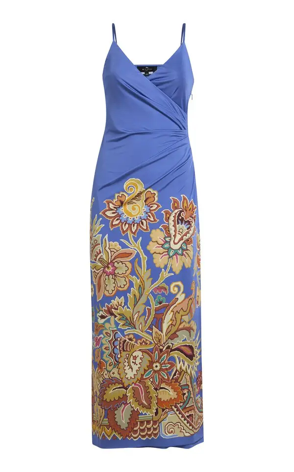 Etro Gathered Jersey Midi Dress - Multi