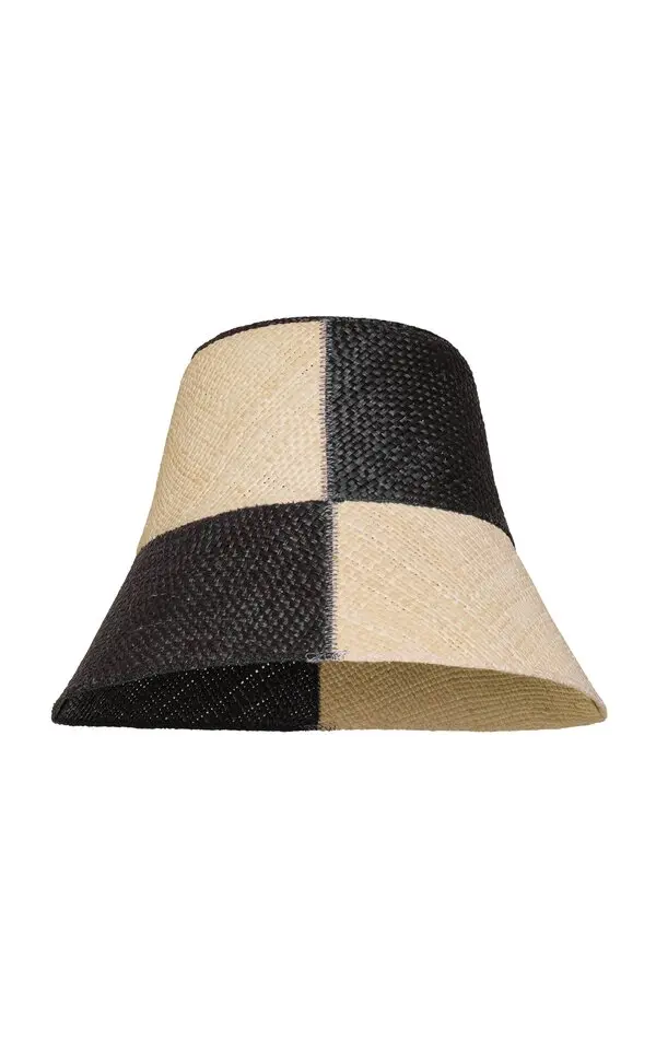 Johanna Ortiz Heaven And Earth Toquilla Straw Bucket Hat - Black/white