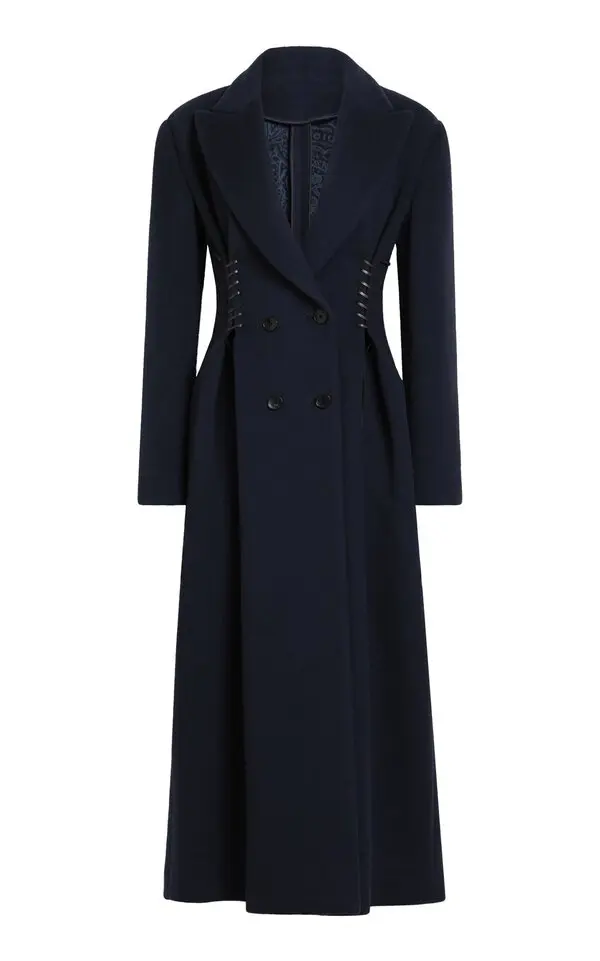 Etro Whipstitched Wool-cashmere Coat - Navy