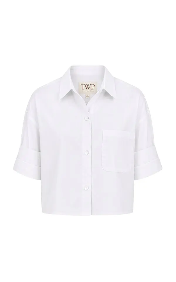 TWP Next Ex Cropped Cotton Shirt - White