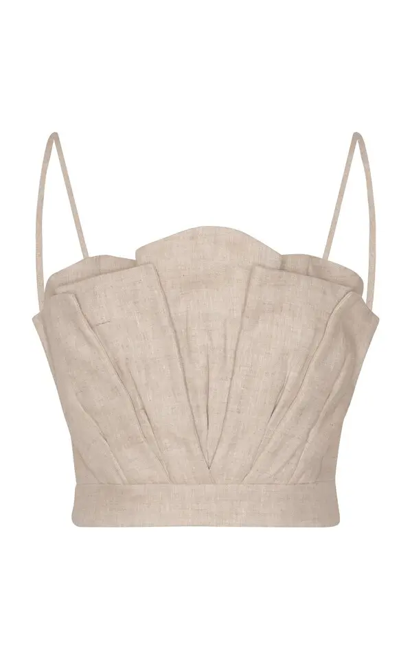 ANDRES OTALORA Amapolas Linen Corset Top