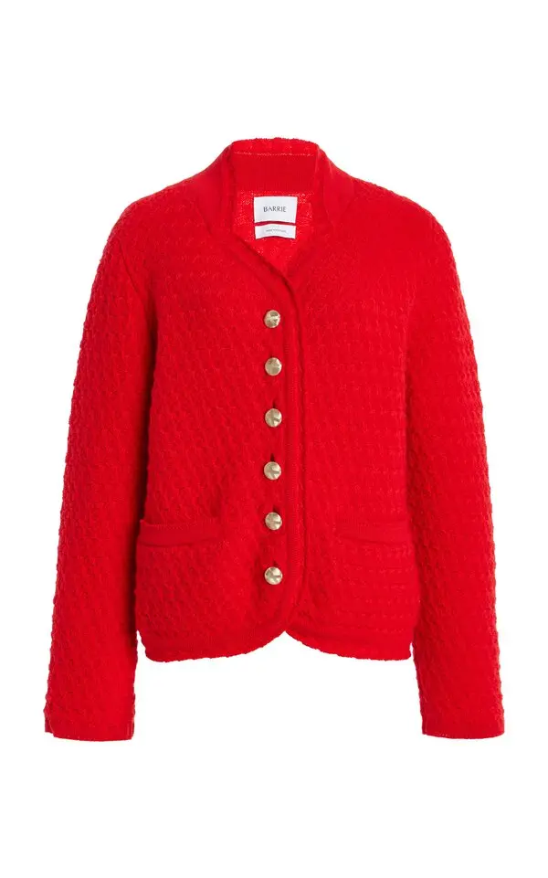 BARRIE Cashmere Waffle-knit Jacket