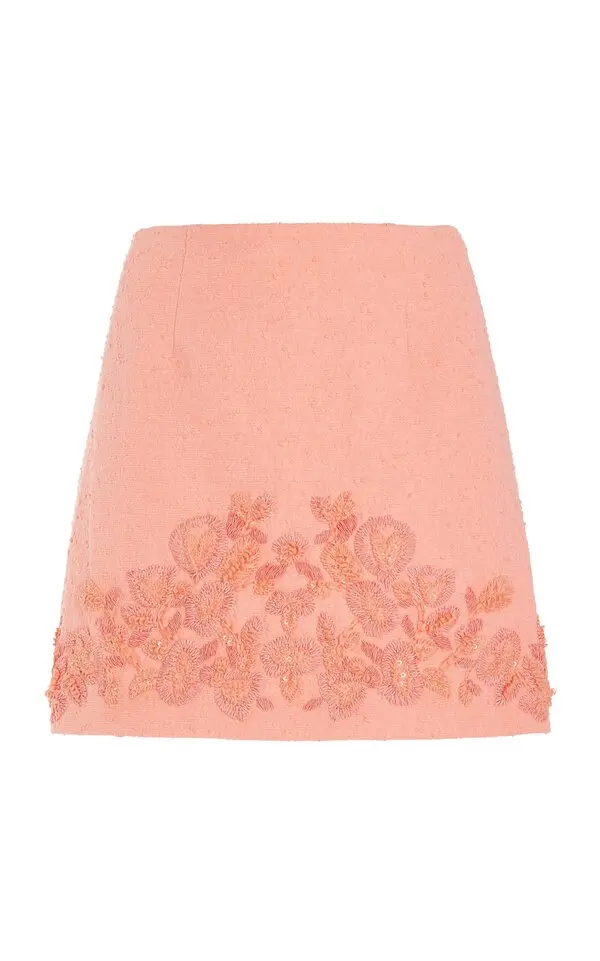 Carolina Herrera Embroidered Mini Skirt