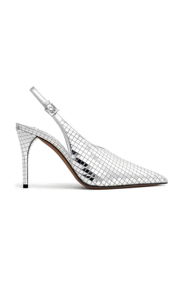 Alaïa Metallic Leather Slingback Pumps