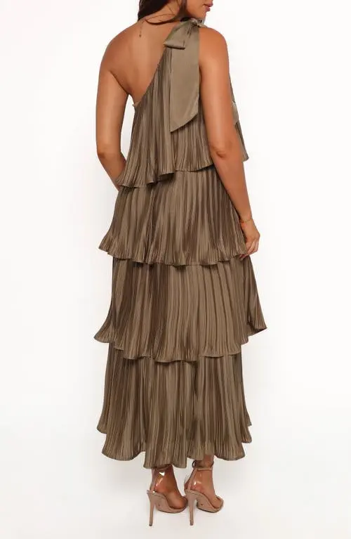 PETAL & PUP Mia One-shoulder Tiered Midi Dress