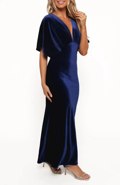 PETAL & PUP Ricki Velvet Maxi Dress - Midnight