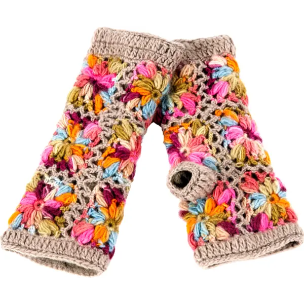 NIRVANNA DESIGNS Crochet Handwarmers - Grey Multi