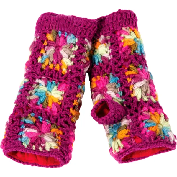 NIRVANNA DESIGNS Crochet Handwarmers - Pink Multi