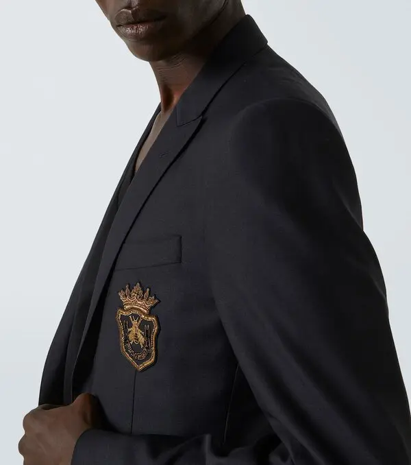 Dolce & Gabbana Patch-applique Wool And Silk Blazer