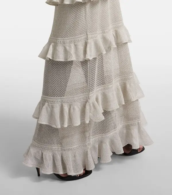 Zimmermann Crush Frilled Knitted Maxi Dress
