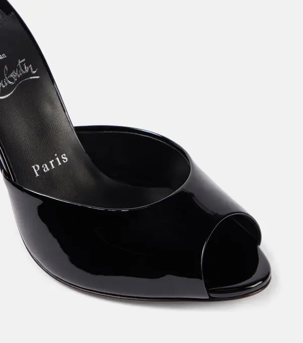 CHRISTIAN LOUBOUTIN Me Dolly 100 Patent Leather Mules - Black