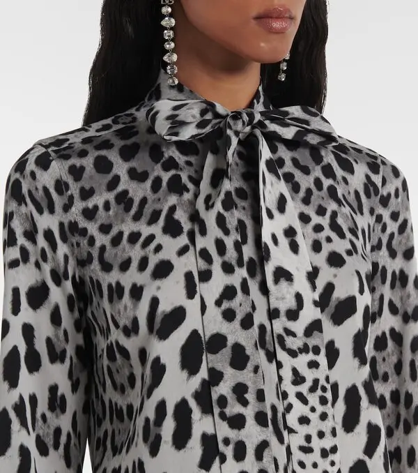 Dolce & Gabbana Leopard-print Silk Blend Blouse