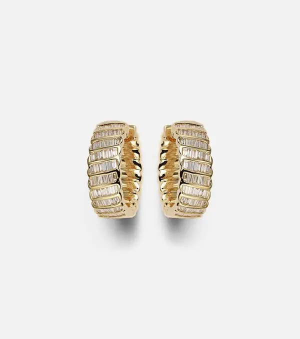 ANITA KO Zoe 18kt Diamond Hoop Earrings - Gold
