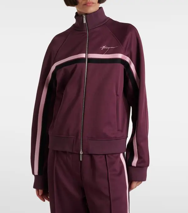 FERRAGAMO Logo Striped Jersey Track Jacket