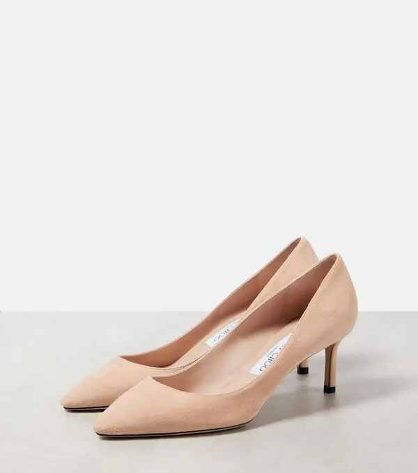 JIMMY CHOO Romy 60 Suede Pumps - Beige