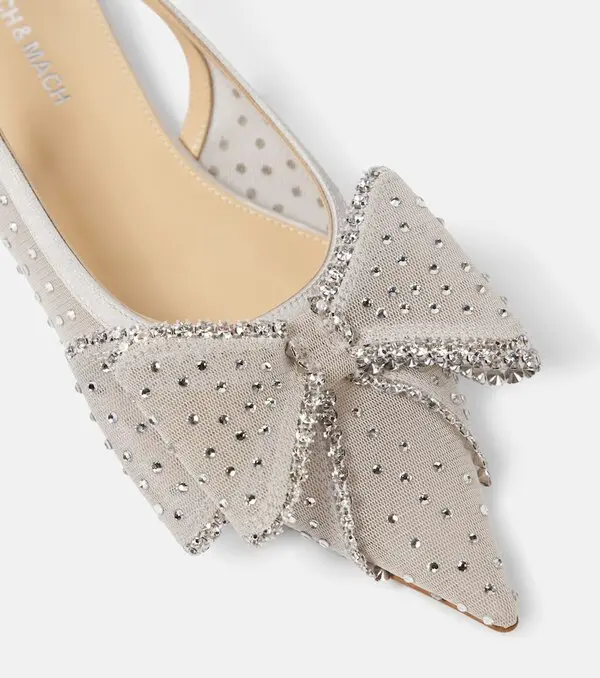 Mach & Mach Cadeau Embellished Ballet Flats - Grey