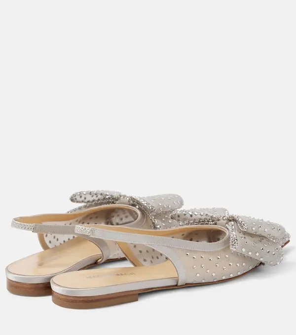 Mach & Mach Cadeau Embellished Ballet Flats - Grey