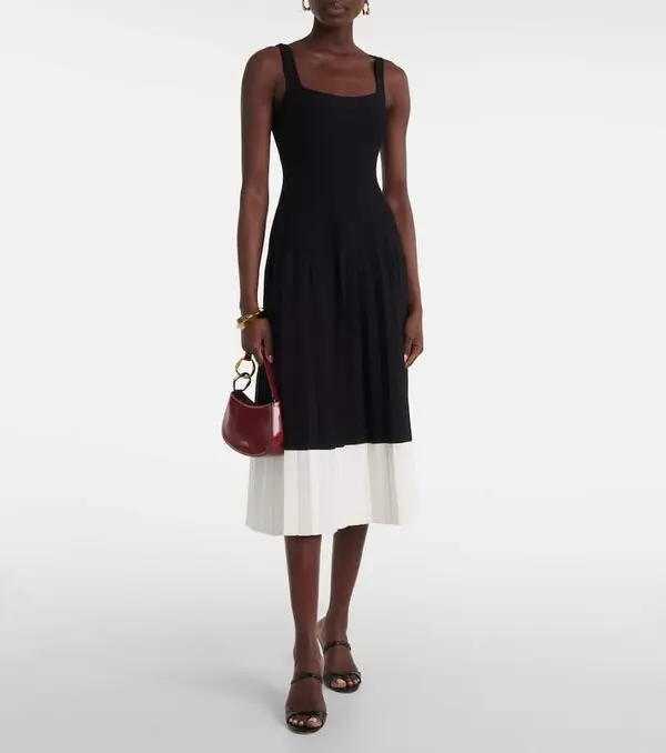 Buy Staud Ellison Knitted Midi Dress - Black At 30% Off | Editorialist