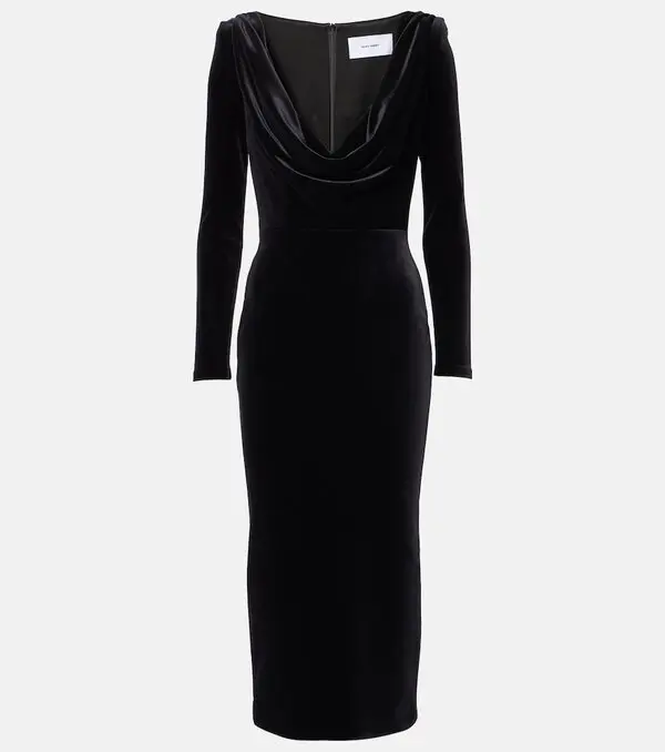 Alex Perry Velvet Corset Dress - Black