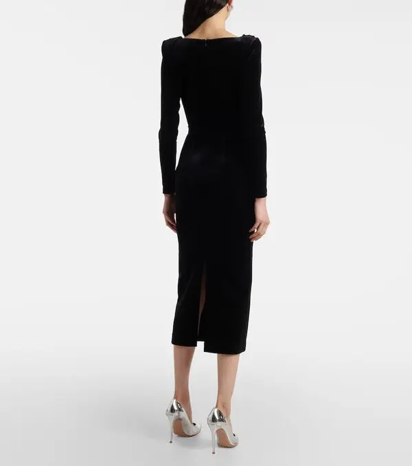 Alex Perry Velvet Corset Dress - Black