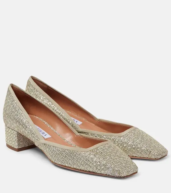 AQUAZZURA Maia 35 Tweed Pumps