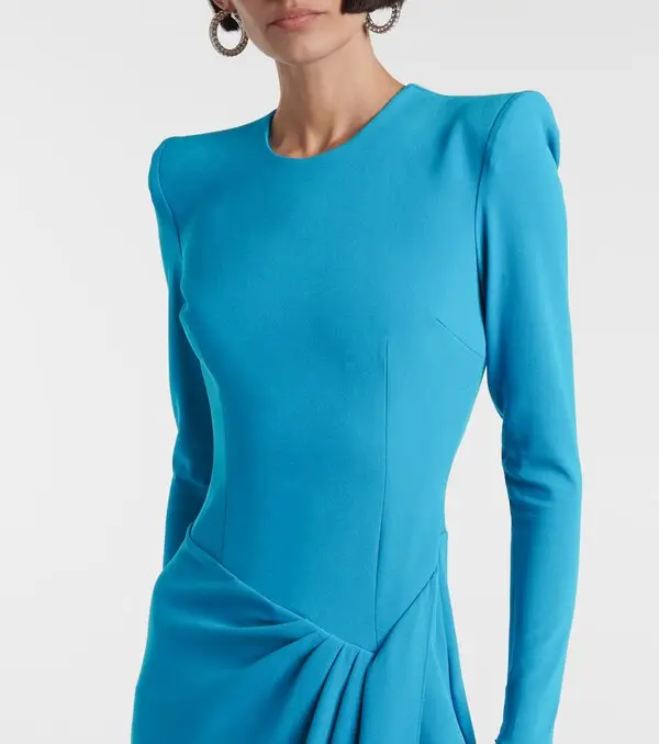 Alex Perry Draped Asymmetric Gown - Blue