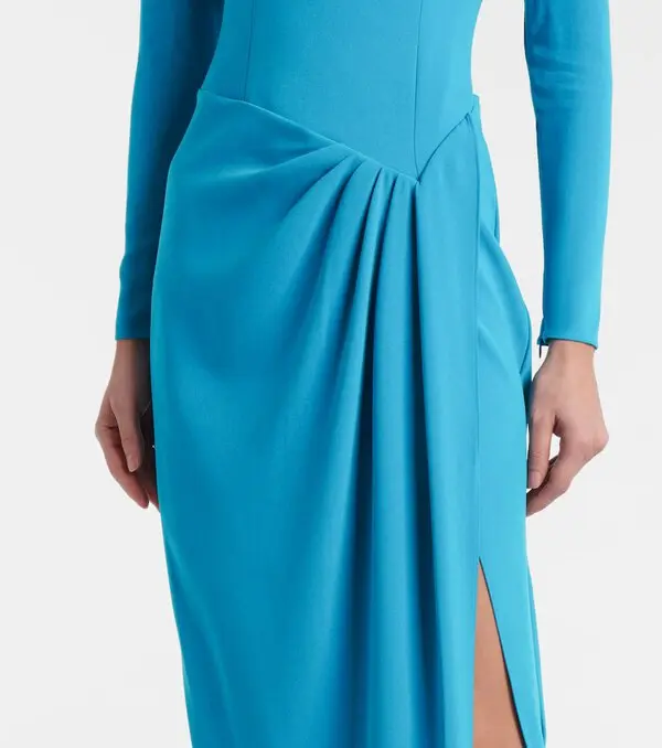 Alex Perry Draped Asymmetric Gown - Blue