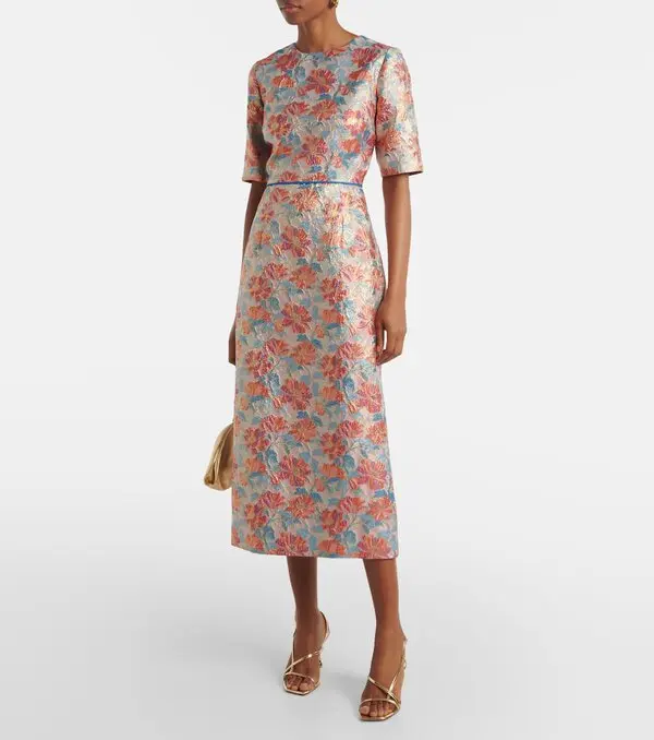 MARKARIAN Metallic Brocade Cocktail Dress