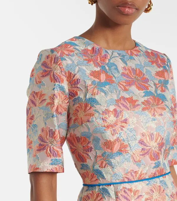 MARKARIAN Metallic Brocade Cocktail Dress