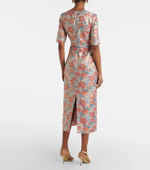 MARKARIAN Metallic Brocade Cocktail Dress