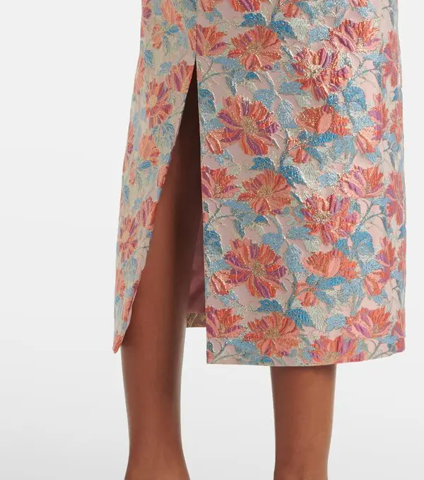 MARKARIAN Metallic Brocade Cocktail Dress