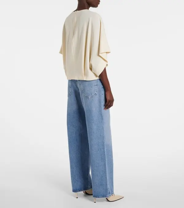 FFORME Tenley Draped Wool-blend Crepe Top