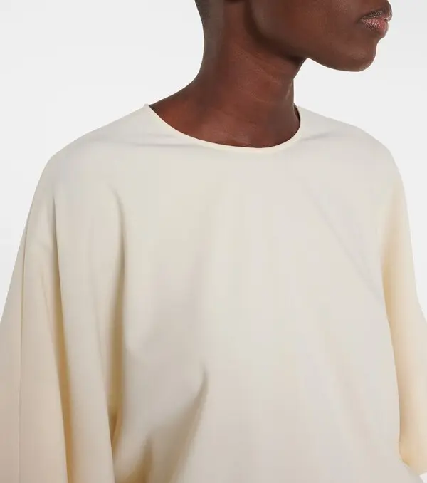 FFORME Tenley Draped Wool-blend Crepe Top