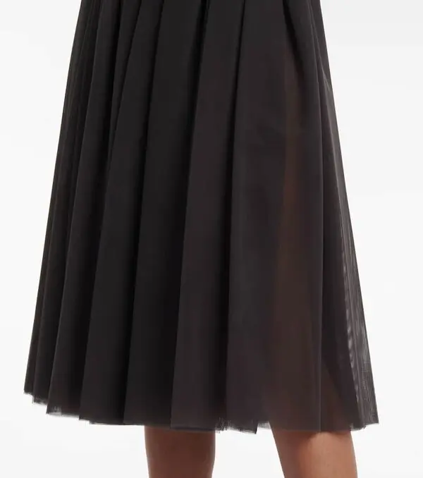 Dolce & Gabbana Gathered Tulle Midi Skirt - Grey