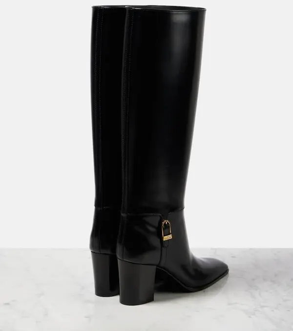 Saint Laurent Julia Leather Knee-high Boots - Black