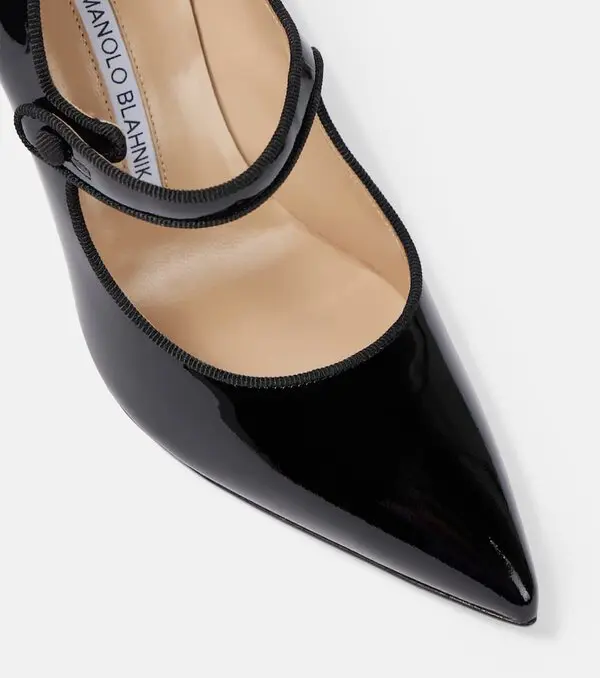 Manolo Blahnik Campari 90 Patent Leather Pumps