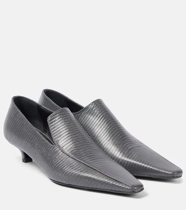 TOTEME Embossed Leather Pumps - Grey
