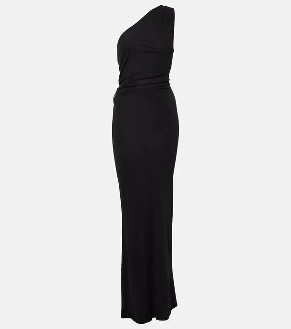 Staud Zenith Gathered Jersey Maxi Dress - Black