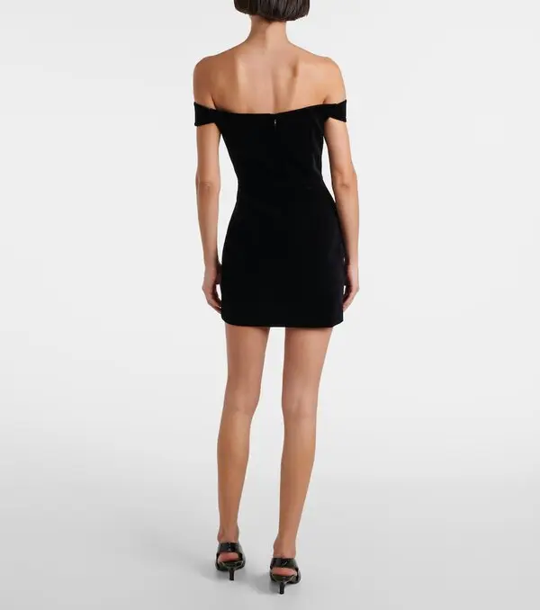 Alex Perry Off-shoulder Velvet Bustier Dress