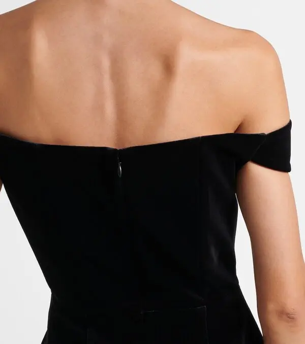 Alex Perry Off-shoulder Velvet Bustier Dress