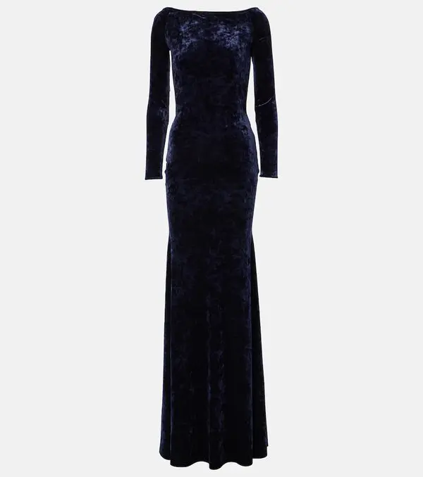 Alex Perry Velvet Gown - Blue