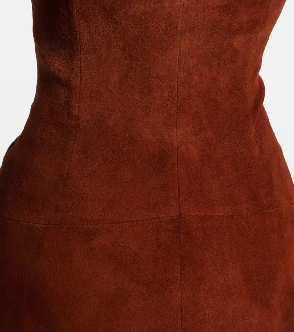Stouls Monica Strapless Suede Midi Dress
