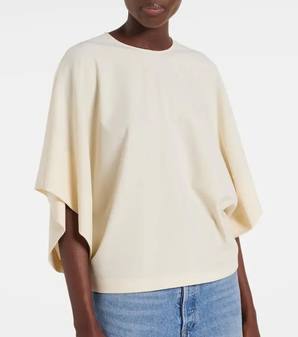 FFORME Tenley Draped Wool-blend Crêpe Top