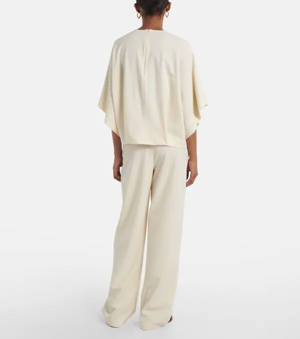 FFORME Tenley Draped Wool-blend Crêpe Top