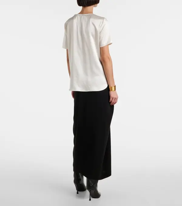 Max Mara Dida Silk Satin T-shirt - White