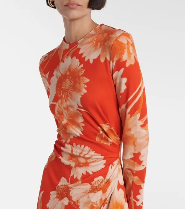 erdem orange dress Abelia organza cloque midi dress in orange - Erdem