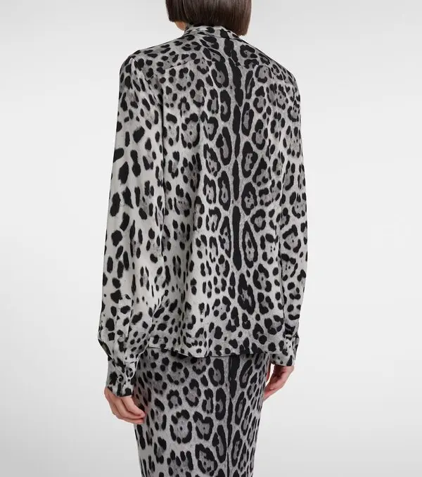 Dolce & Gabbana Leopard-print Silk-blend Blouse