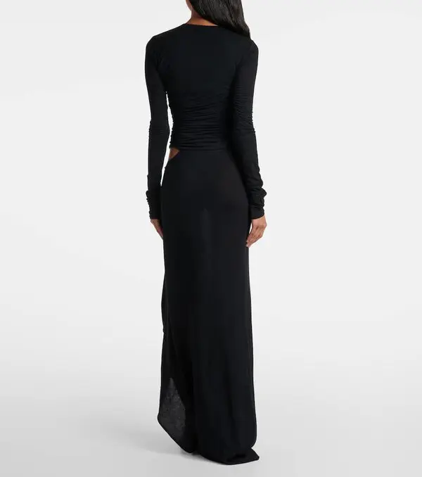knee length dresses for ladies FEMME FLARE COWL NECK MAXI DRESS – AKIRA